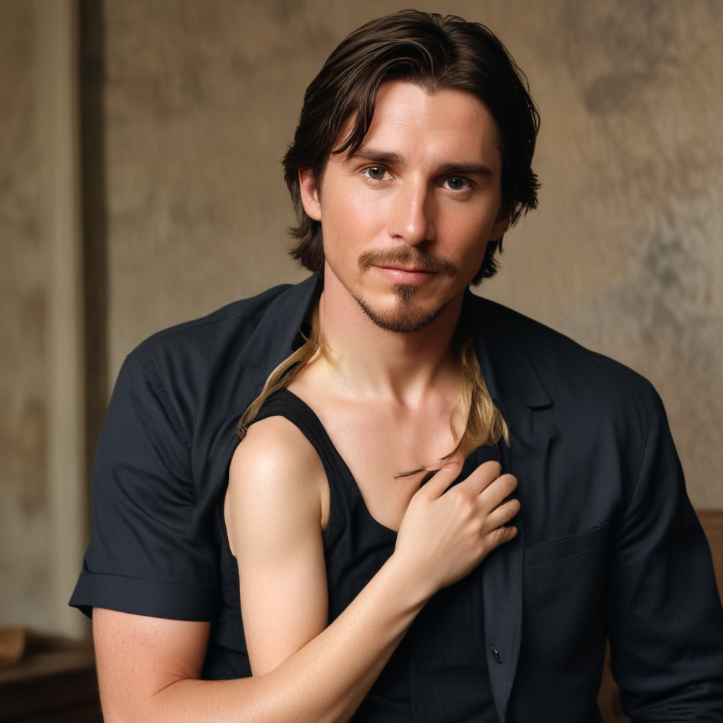 Christian bale as bruce wayne and allison mack, happy family
