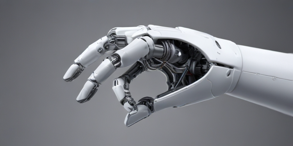 half of robot's hand mix with half of human's hand, hd picture, detailed