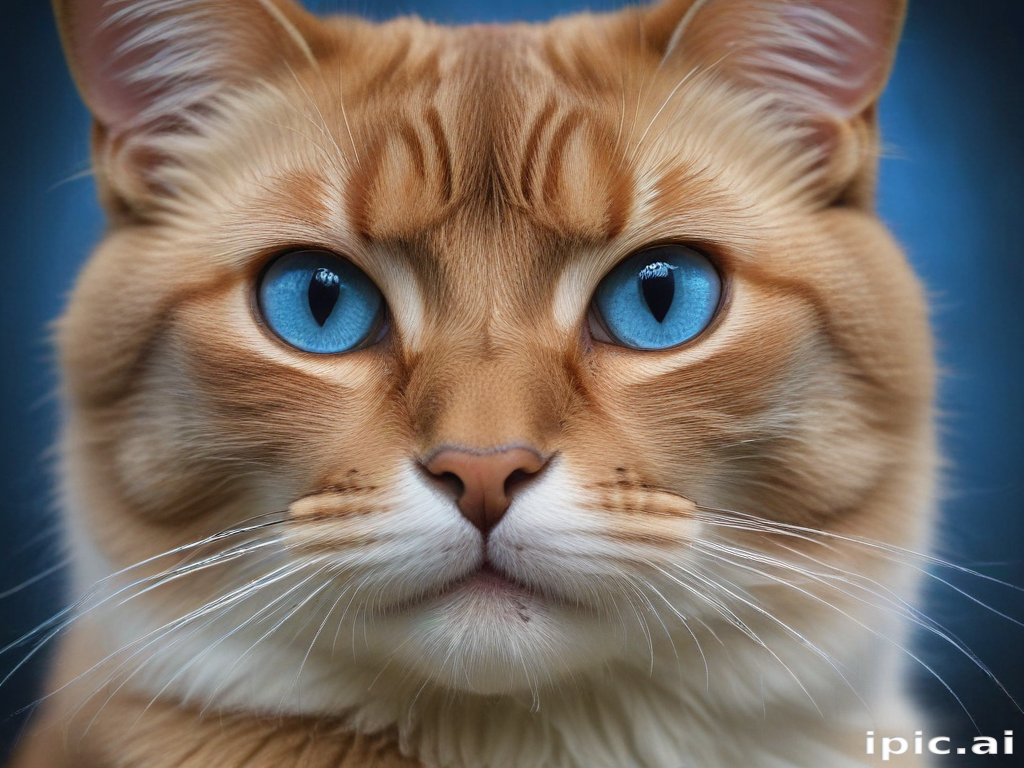 A Majestic Ginger Cat with Striking Blue Eyes and Elegant Fur
