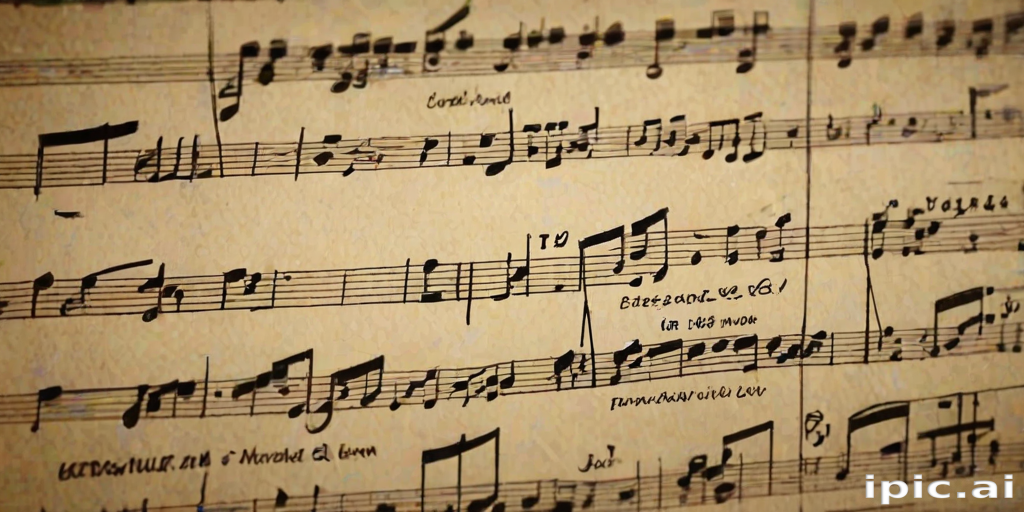Classic Sheet Music Displaying Intricate Notes and Melodic Patterns on ...