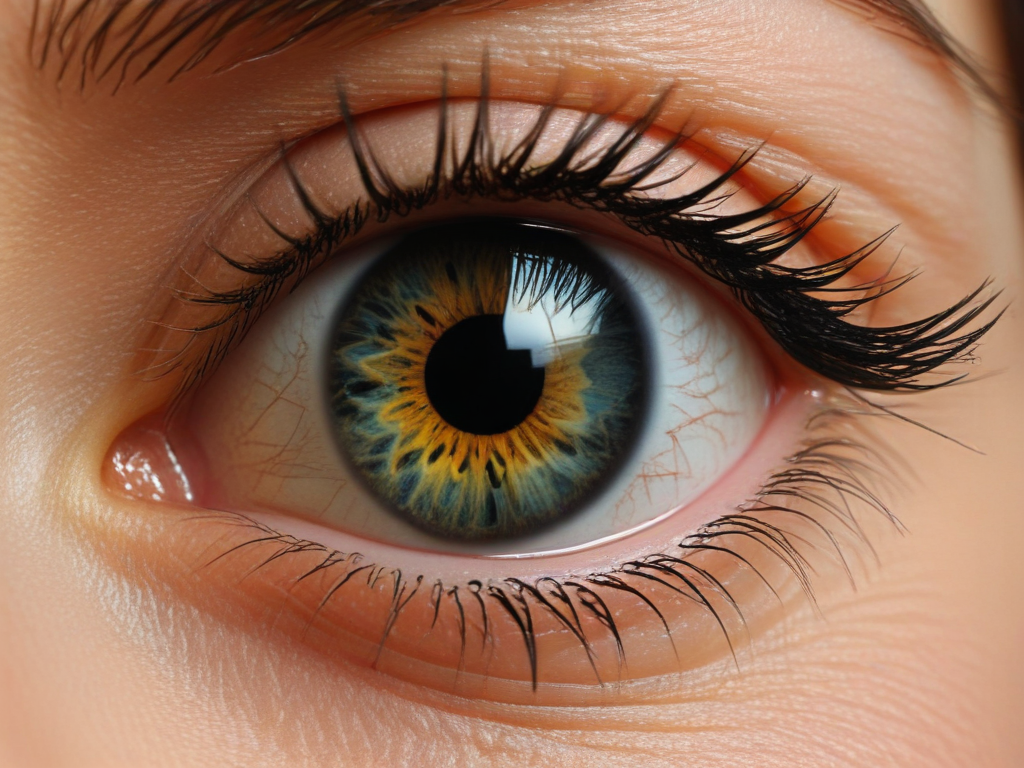 Close-Up of an Eye with Striking Blue and Yellow Patterns