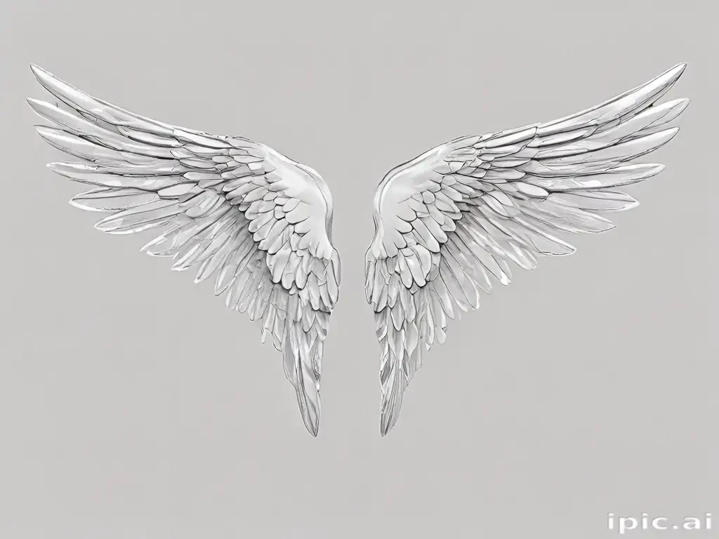 Beautifully Crafted Silver Wings Symbolizing Freedom and Divine ...