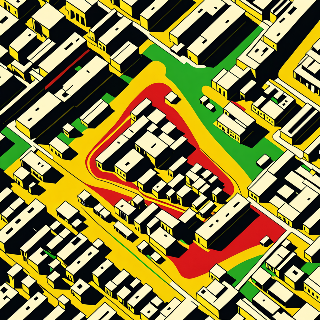 reggae aesthetic burned urban ground in yellow red green colors. flat ...