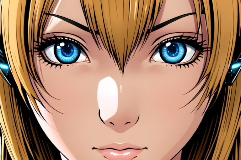 woman, anime, copper blonde, blue yeyes, cute, sci-fi, himecut, pc ...
