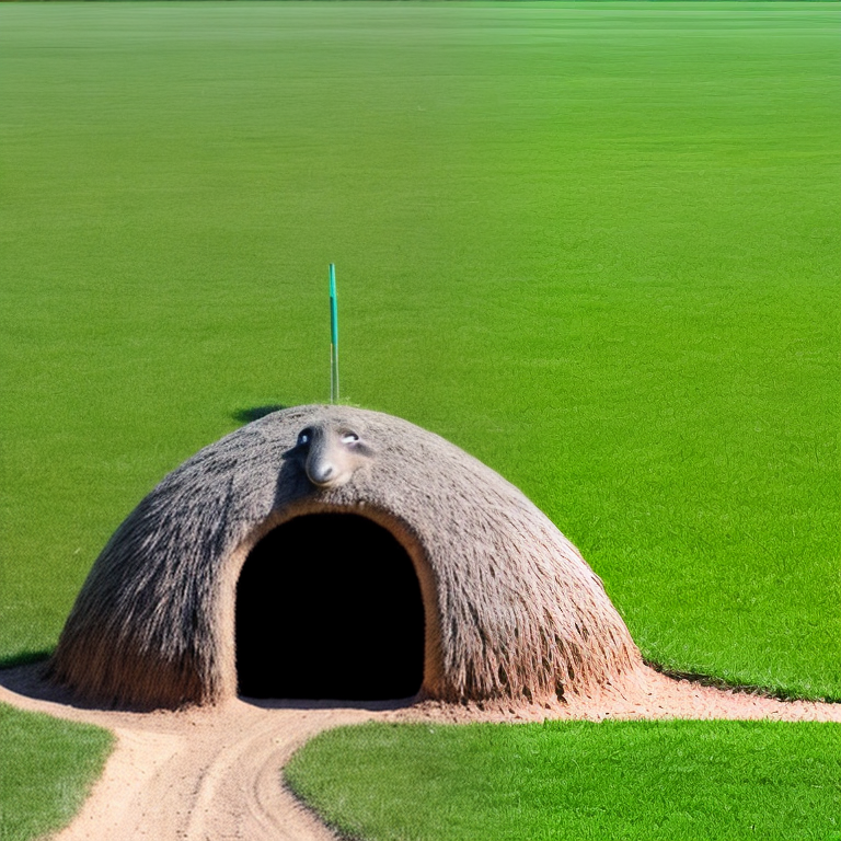 Cozy underground burrow, in style of Walt Disney