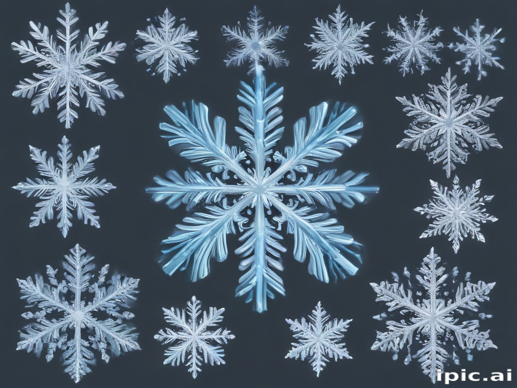 Intricate Snowflake Designs Forming a Beautiful Winter Wonderland Pattern