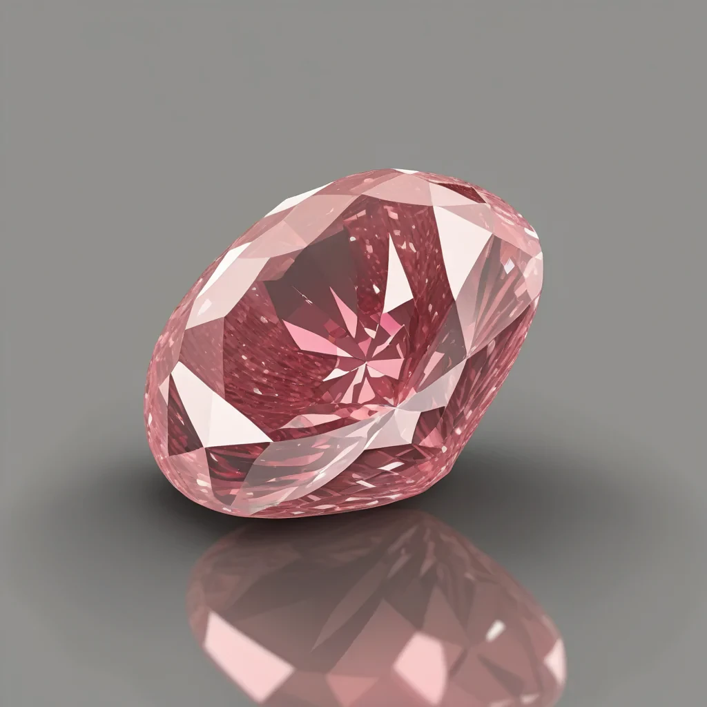 Stunning Pink Diamond Sparkling Elegantly on a Smooth Reflective Surface