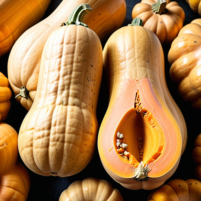 A Colorful Display of Fresh Butternut Squash Ready for Autumn Recipes