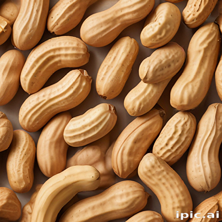 A Close-Up View of Multiple Peanuts Arranged in an Artistic Pattern.