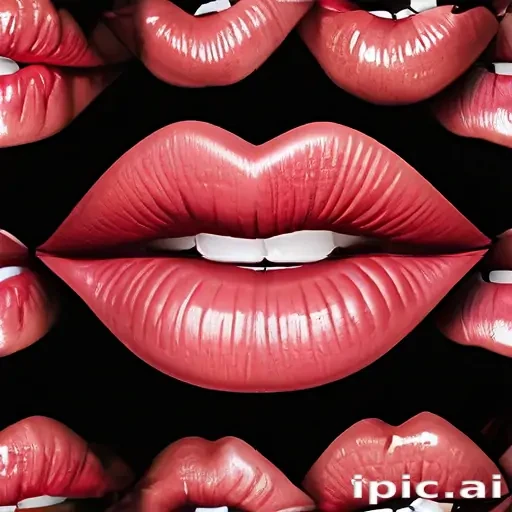 An Artistic Collage of Glossy Lips Showcasing Various Shades and Styles