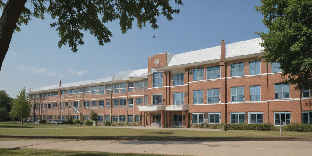 view of the school from the front