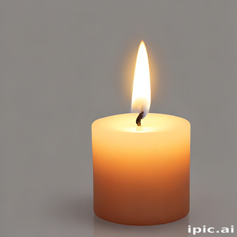 A Single Candle Illuminating a Serene Space with a Gentle Flame.