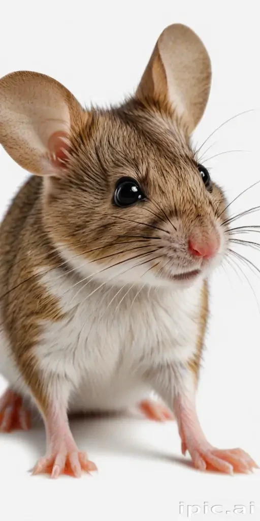 Adorable Close-Up of a Small Mouse with Big Bright Eyes