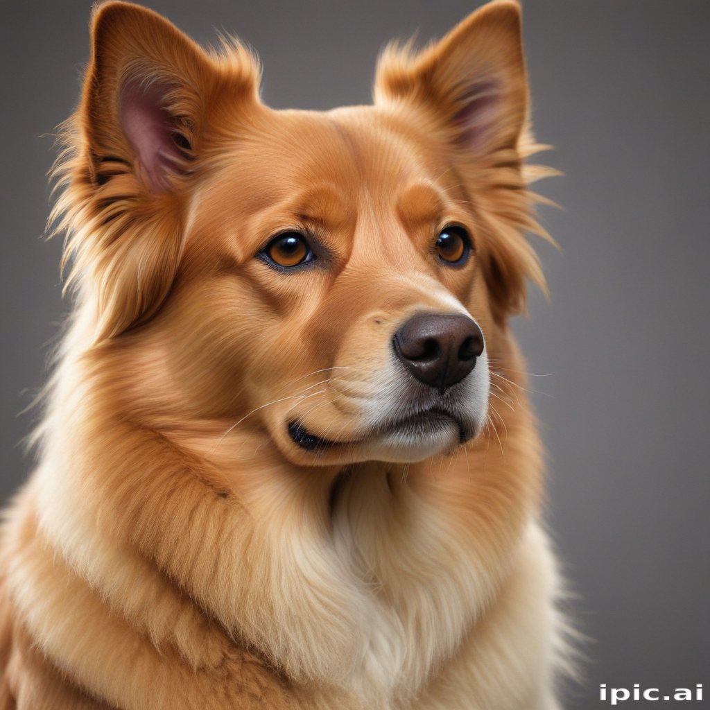 A Beautiful Golden Dog with Fluffy Fur and Expressive Eyes.