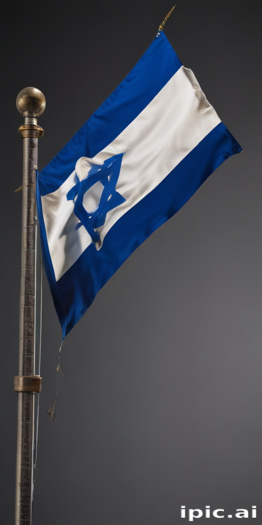 Israeli Flag Waving Proudly Against a Simple Background Displaying ...