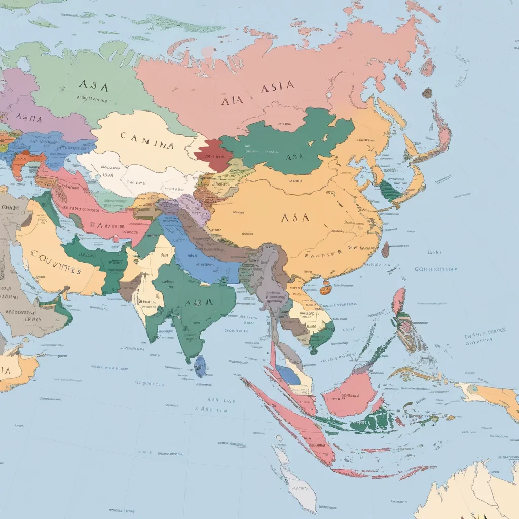 Detailed Political Map of Asia Highlighting Countries and Geographic ...