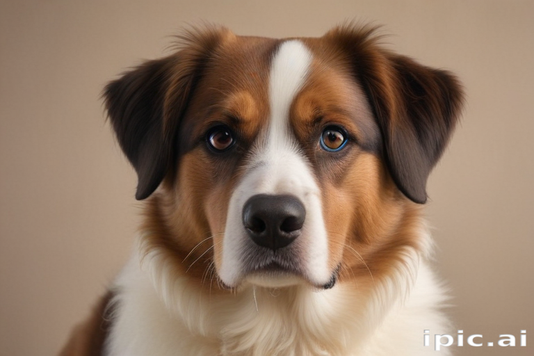 A Magnificent Dog with Unique Eyes and a Gentle Expression.