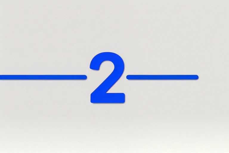 Bold Blue Number Two Centered on a Light Textured Background