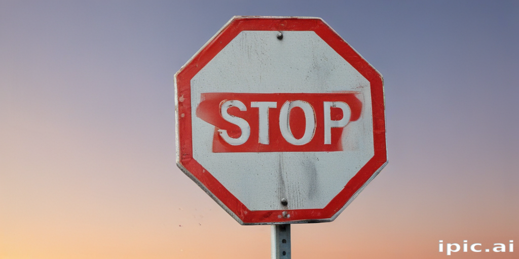 A Brightly Colored Stop Sign Against a Softly Blurred Background at Dusk.