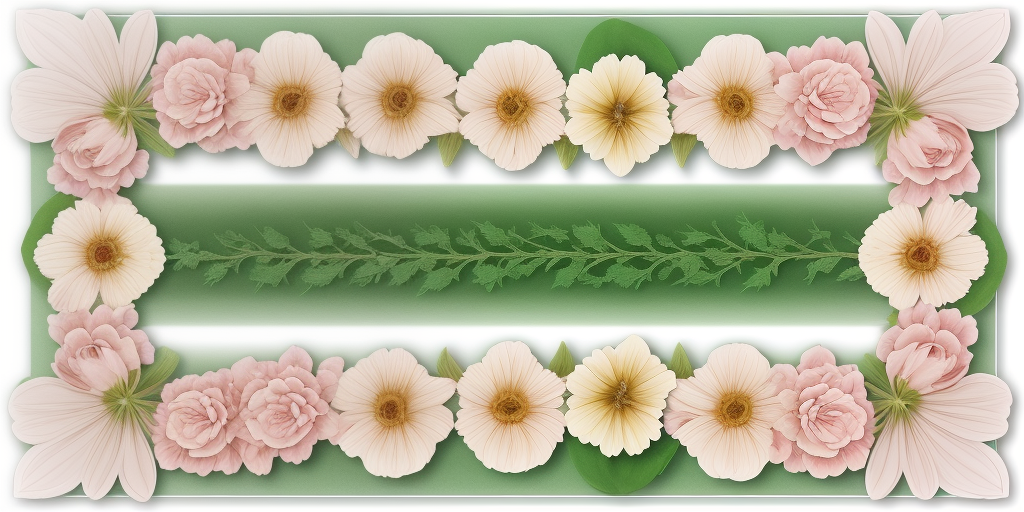 Delicate Floral Frame Featuring Soft Pink and Cream Flowers on Green ...