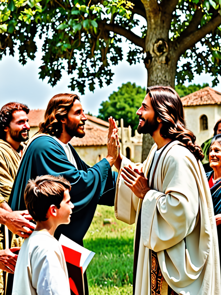 Jesus blessing people