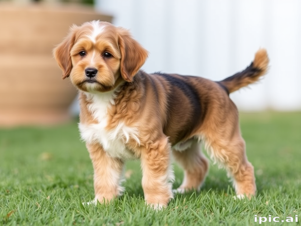 A Playful Puppy Enjoying a Sunny Day in the Garden.