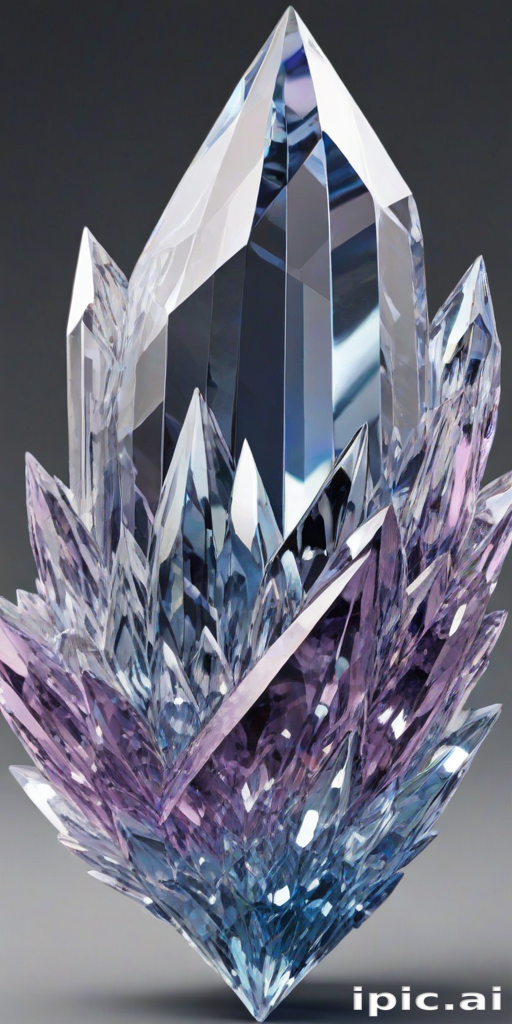 Stunning Multi-Faceted Crystal Art Piece Reflecting Light in Vibrant Colors