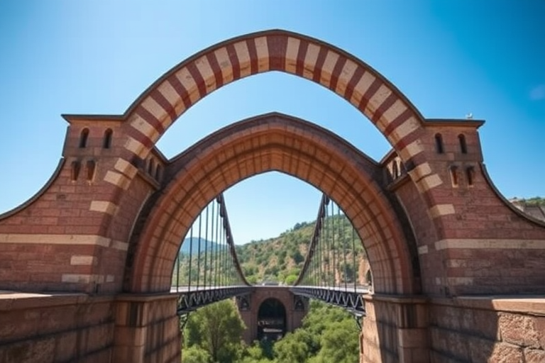 Stunning Architectural Design of a Historic Bridge Against a Clear Sky