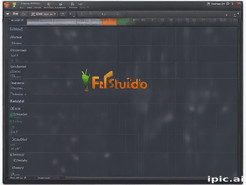 An Overview of the FFL Studio Interface with Menu Options Displayed