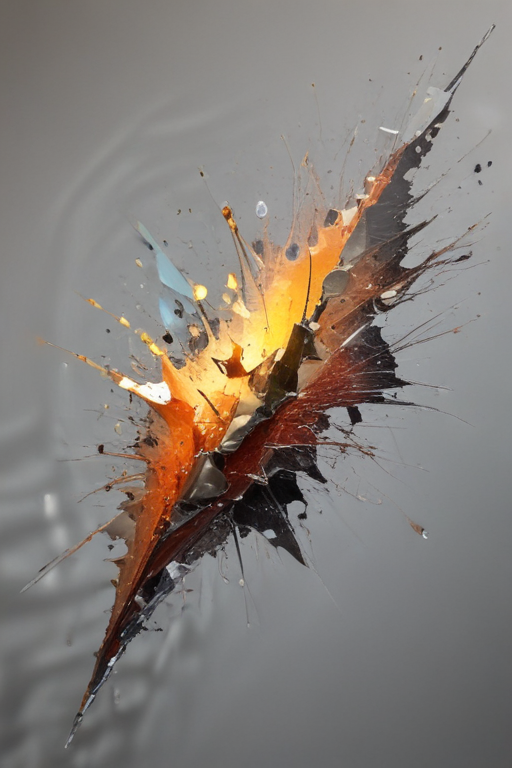 Explosive Abstract Art Piece Capturing Vibrant Colors and Dynamic Motion