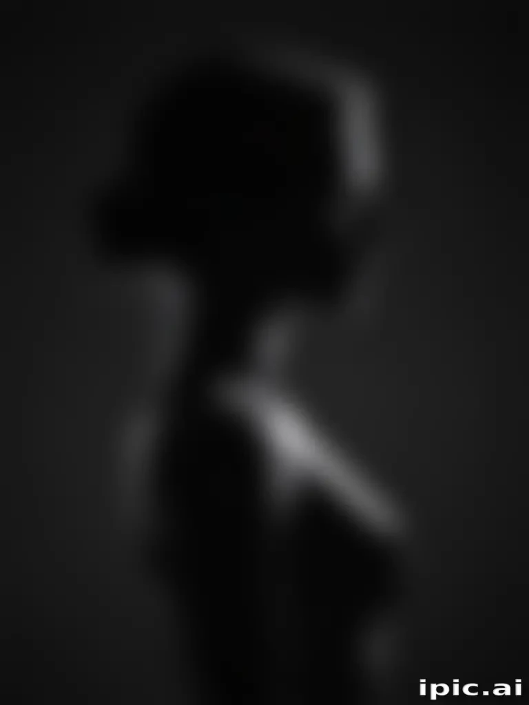 Silhouette of a Woman in Soft Light Against a Dark Background