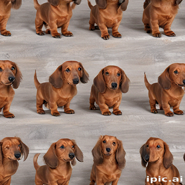 A Playful Array of Adorable Dachshund Puppies Posing for the Camera.