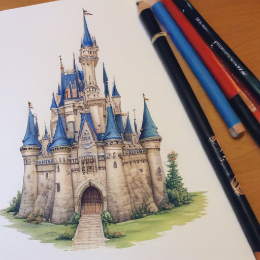 anime castle cute sketch