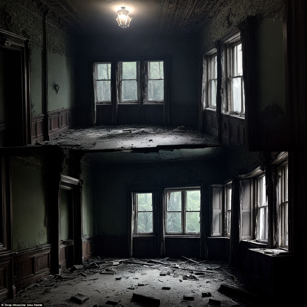 They stumble upon a desolate mansion, its windows shattered and the air ...