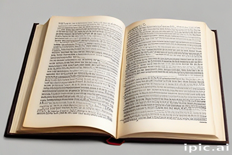 An Open Book Displaying Pages Filled with Text in Various Languages.