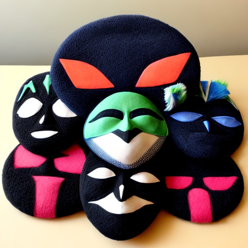 A stacked pile of theatre masks