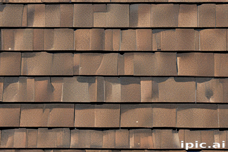 Close-Up of Weathered Roof Shingles with Unique Textures and Patterns