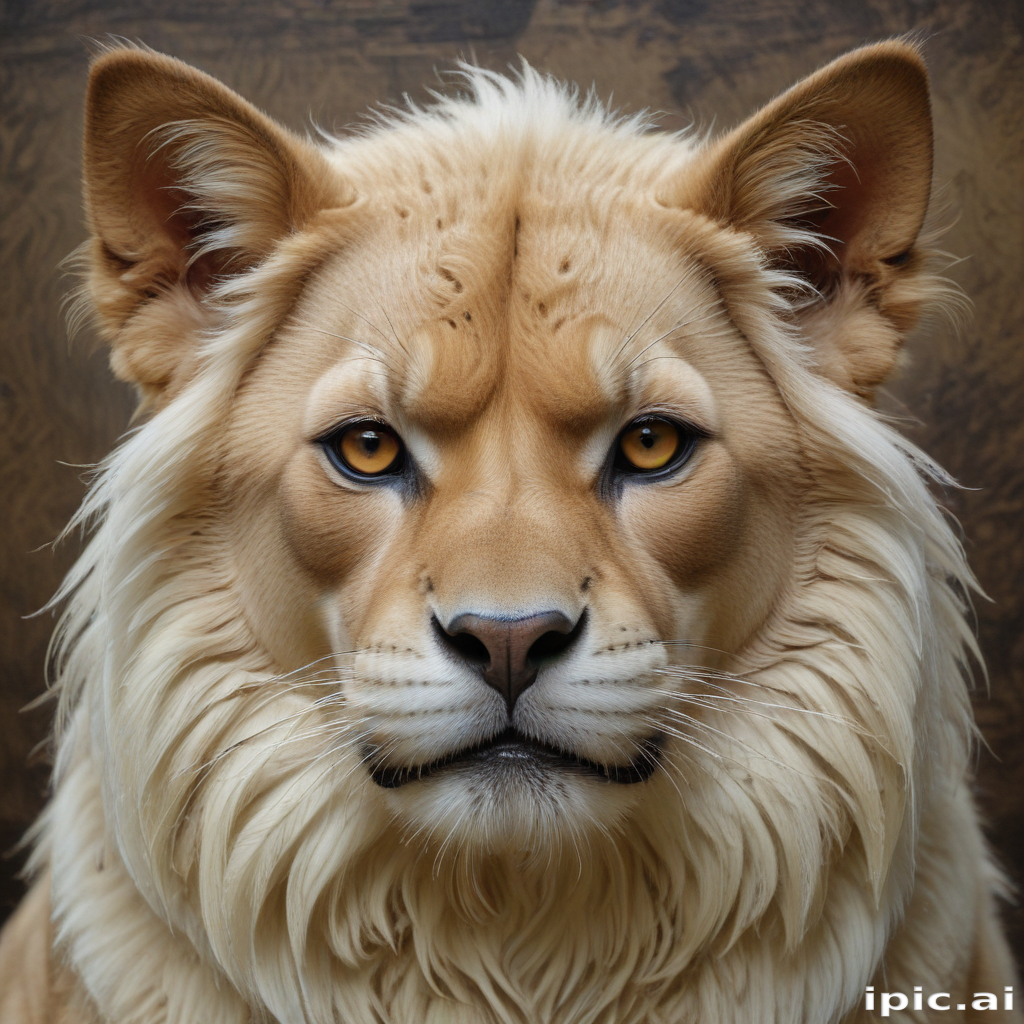 A Majestic Lion with Unique Features and Striking Golden Fur Details.