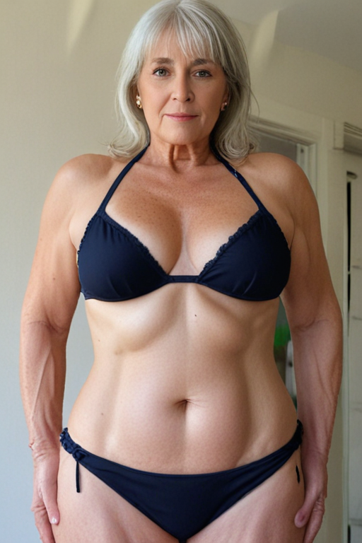 Tny Bikini Hyper Realistic Gilf Standing Facing Camera Large Chest
