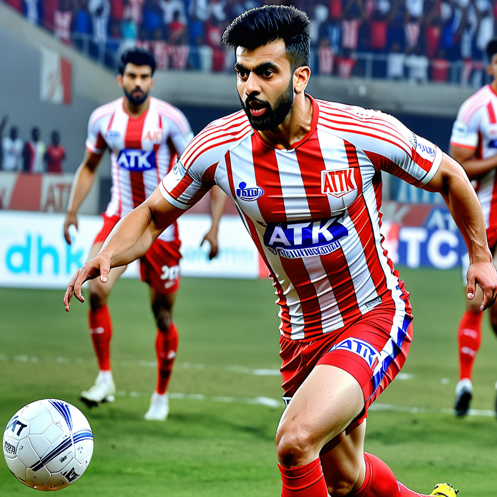 Exciting Football Match: Player in Action During Intense Game Moment