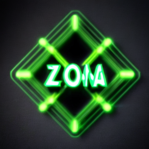 the name Zonia that is glowing green in front of a black background.