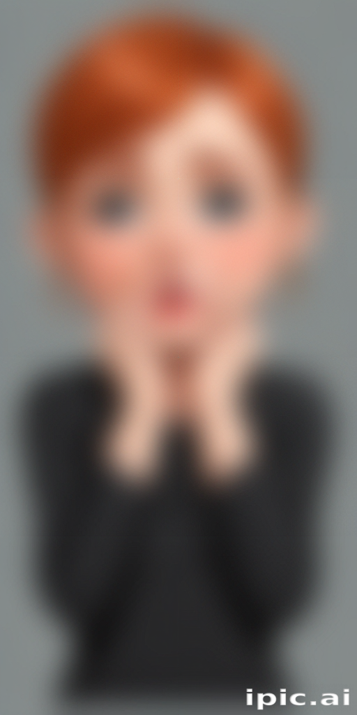 Animated Character Expressing Surprise and Concern with Hands on Face