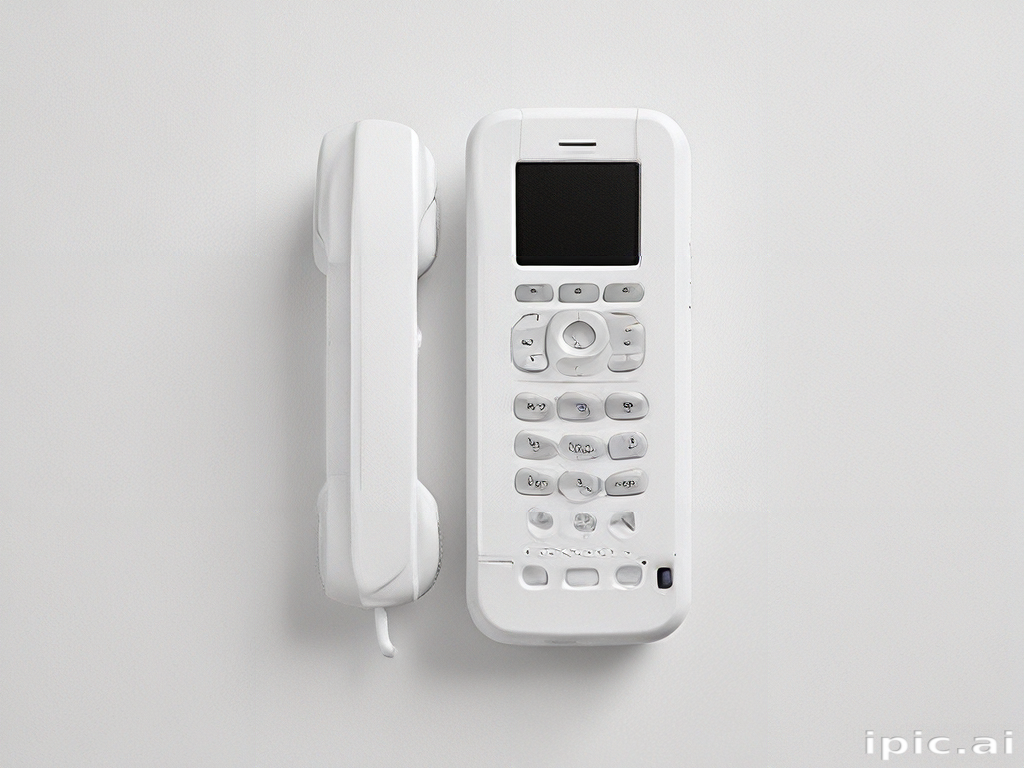 A Minimalist White Cordless Telephone with a Sleek Design and Modern ...