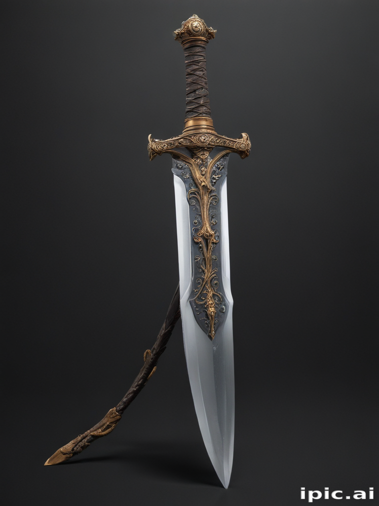 A Magnificent Ornate Sword with Intricate Designs and a Gleaming Blade