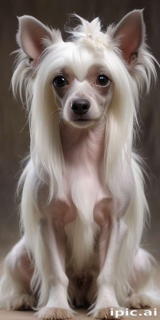 A Stylish Long-Haired Dog Posing Elegantly with a Bow on Its Head