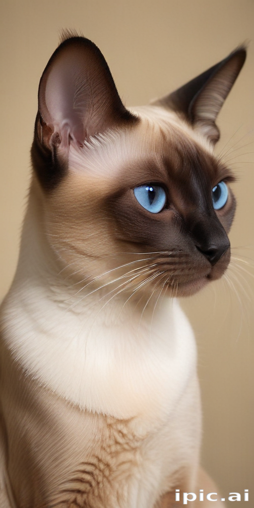 A Majestic Siamese Cat with Striking Blue Eyes and Elegant Features.