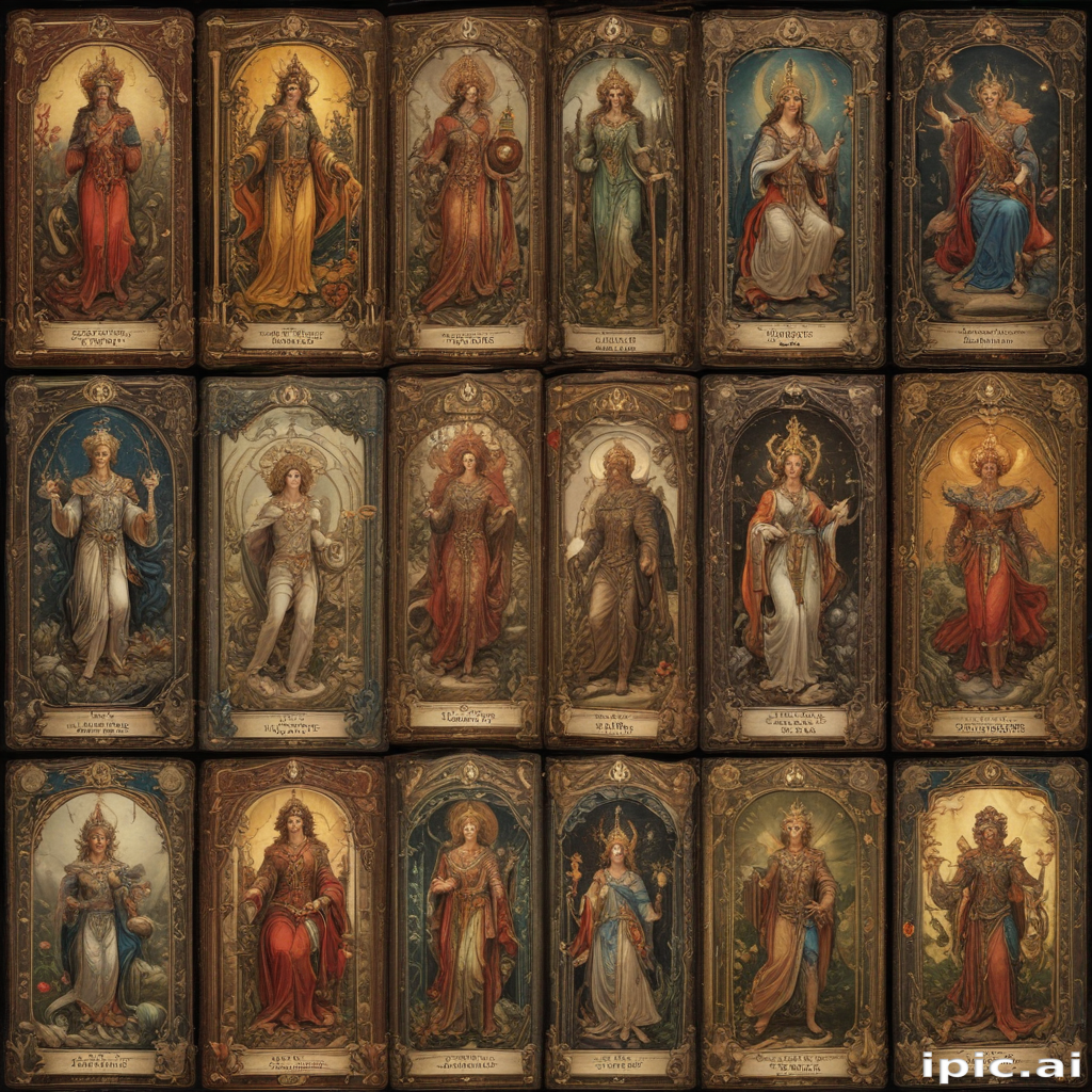 An Intricate Collection of Mythical Figures Depicting Various Divine ...