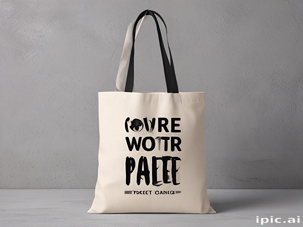 Stylish Canvas Tote Bag with Unique Artistic Design and Bold Text