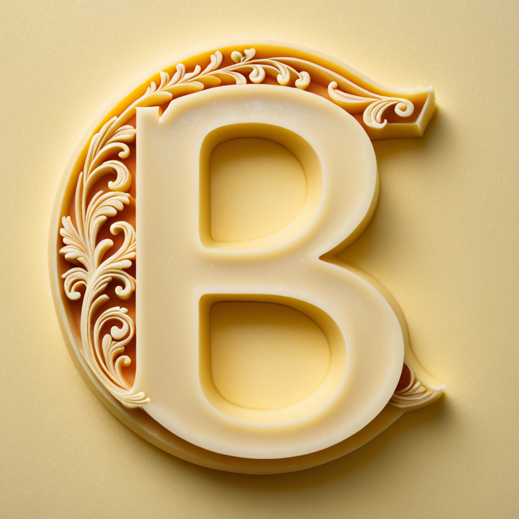 A royal and elite letter B engraved in butter