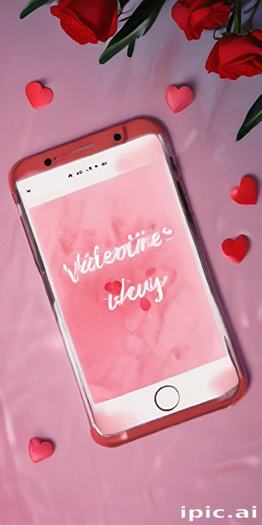 Romantic Phone Background with Hearts and Roses for Valentine's Day ...